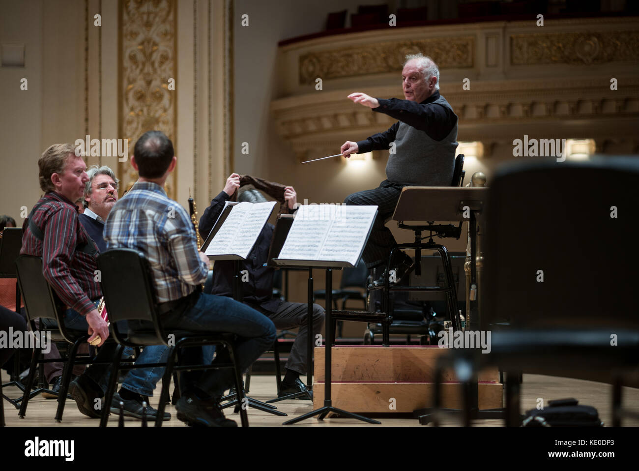 New York, USA. 23rd Jan, 2017. Conductor Daniel Barenboim leads the ...