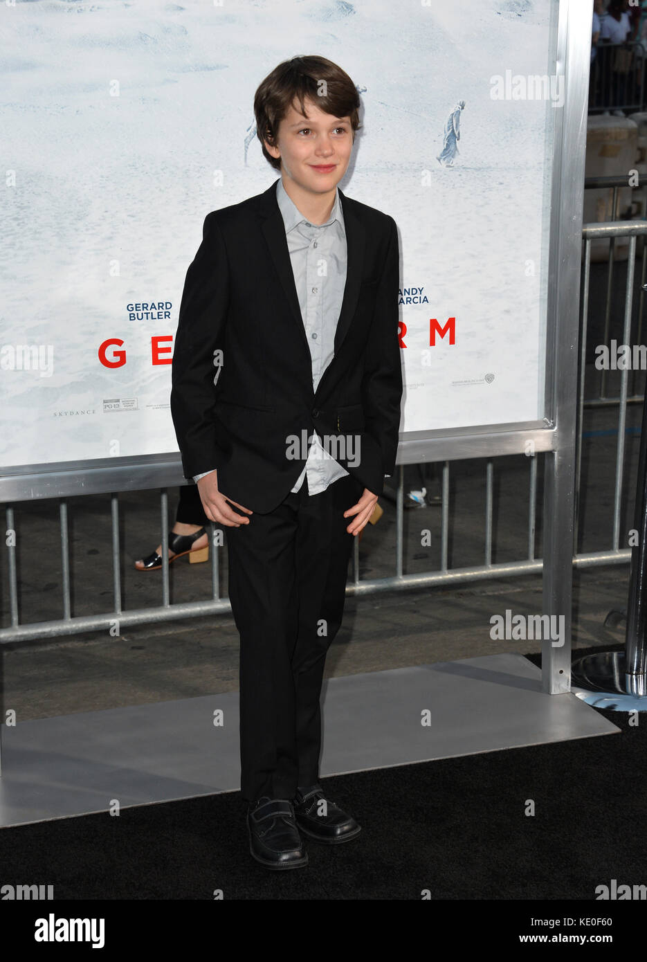Gabriel Bateman at the premiere for "Geostorm" at TCL Chinese Theatre ...