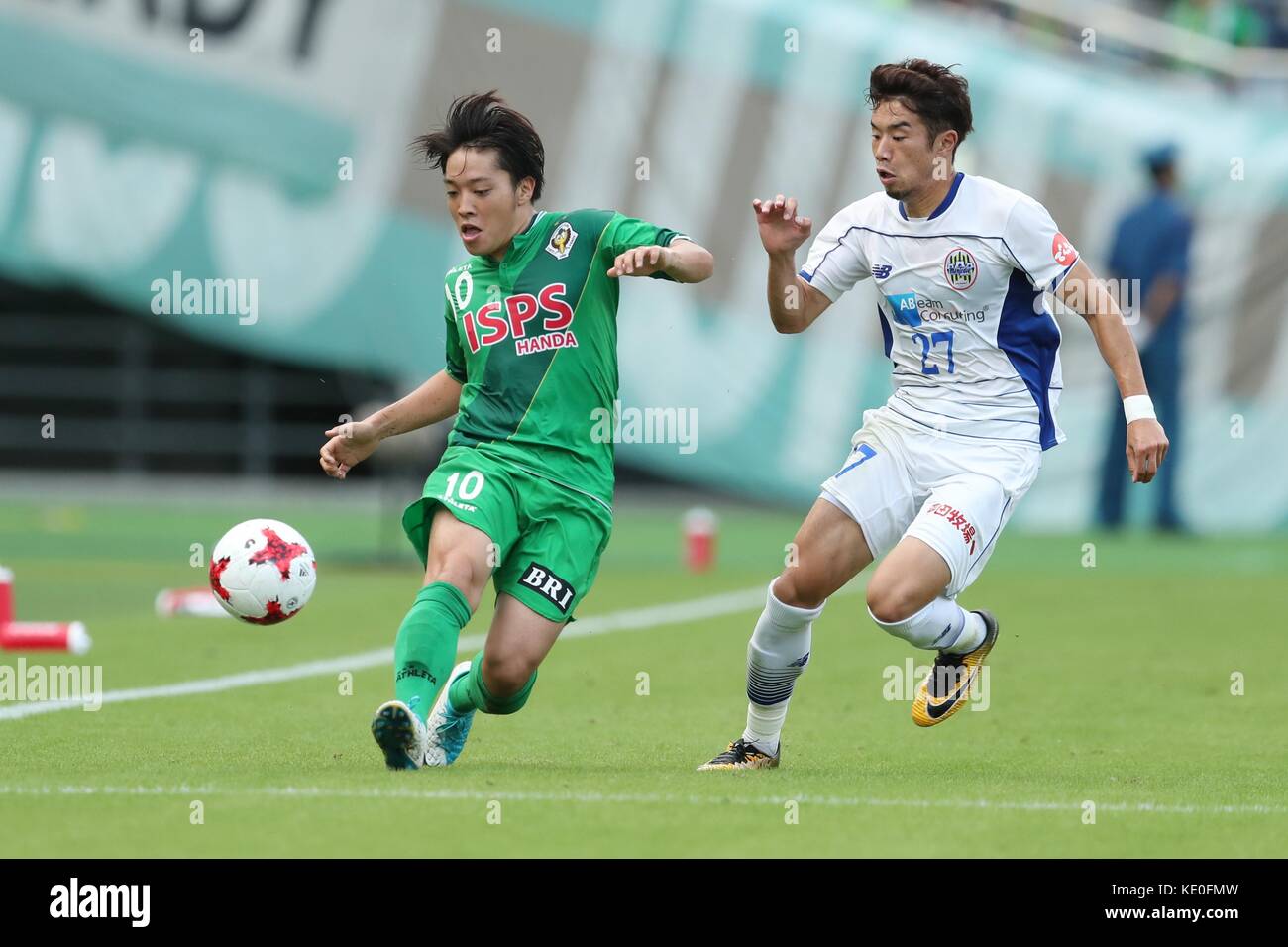 Tokyo, Japan. 7th Oct, 2017. Yoshiaki Takagi (Verdy), Toshiya Takagi (Montedio) Football/Soccer ...