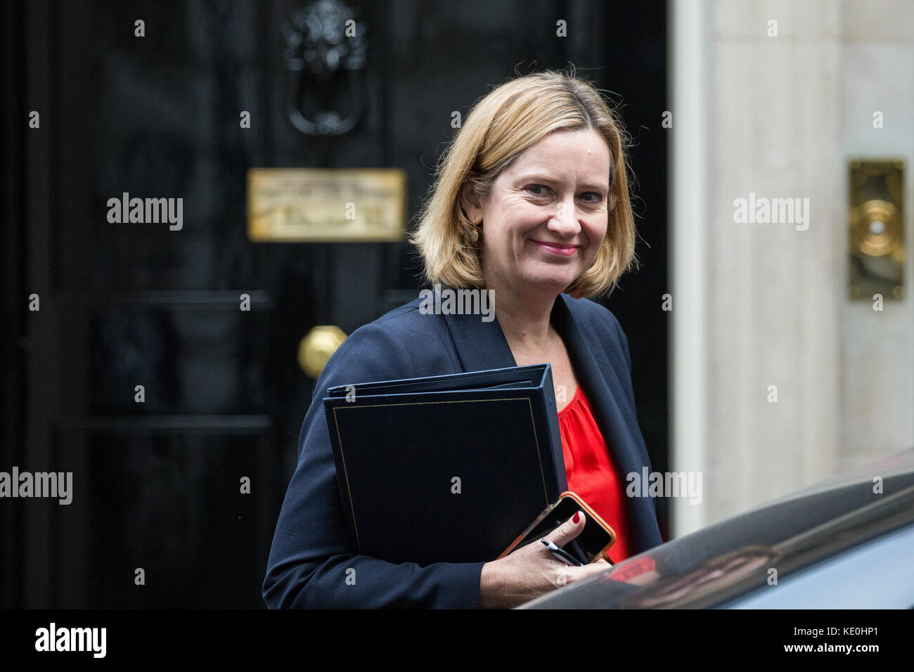 Home secretary amber rudd leaving 10 downing street hi-res stock ...