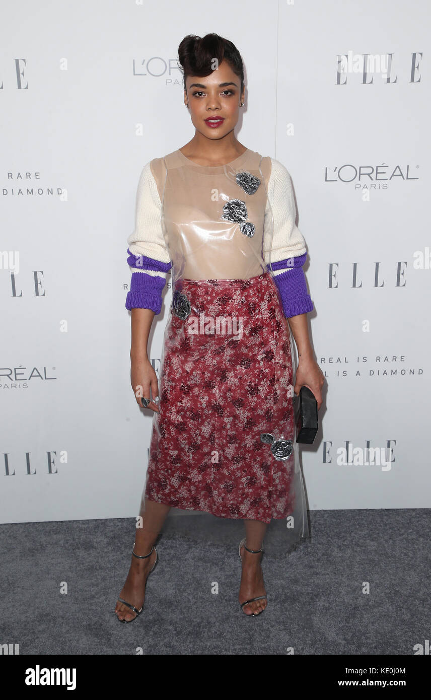 BEVERLY HILLS, CA - OCTOBER 16: Tessa Thompson, at the 24th Annual ELLE ...