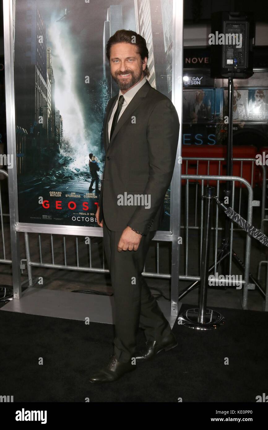 Los Angeles, CA, USA. 16th Oct, 2017. Gerard Butler at arrivals for ...