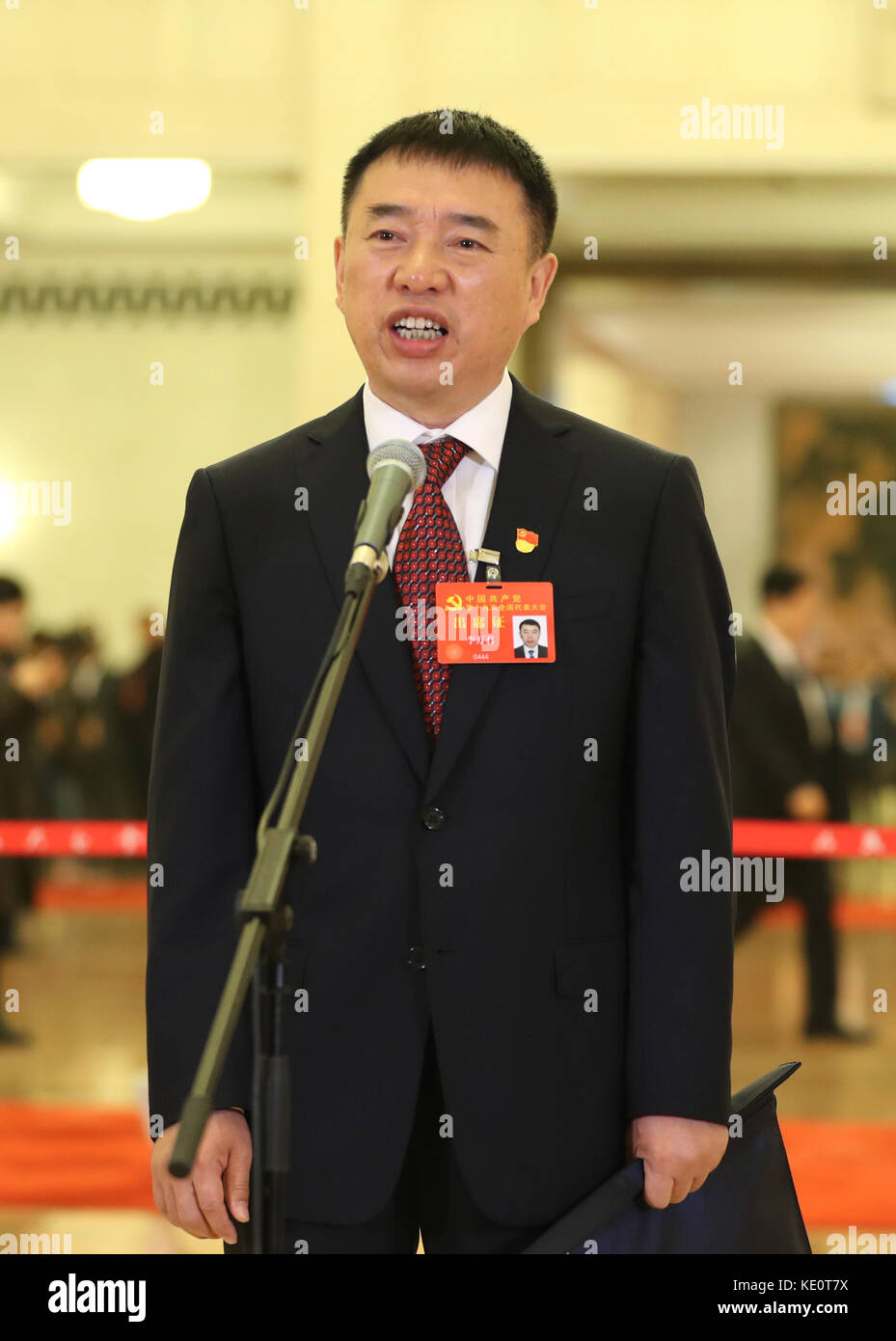 Beijing, China. 18th Oct, 2017. Li Wanjun, a delegate to the 19th ...