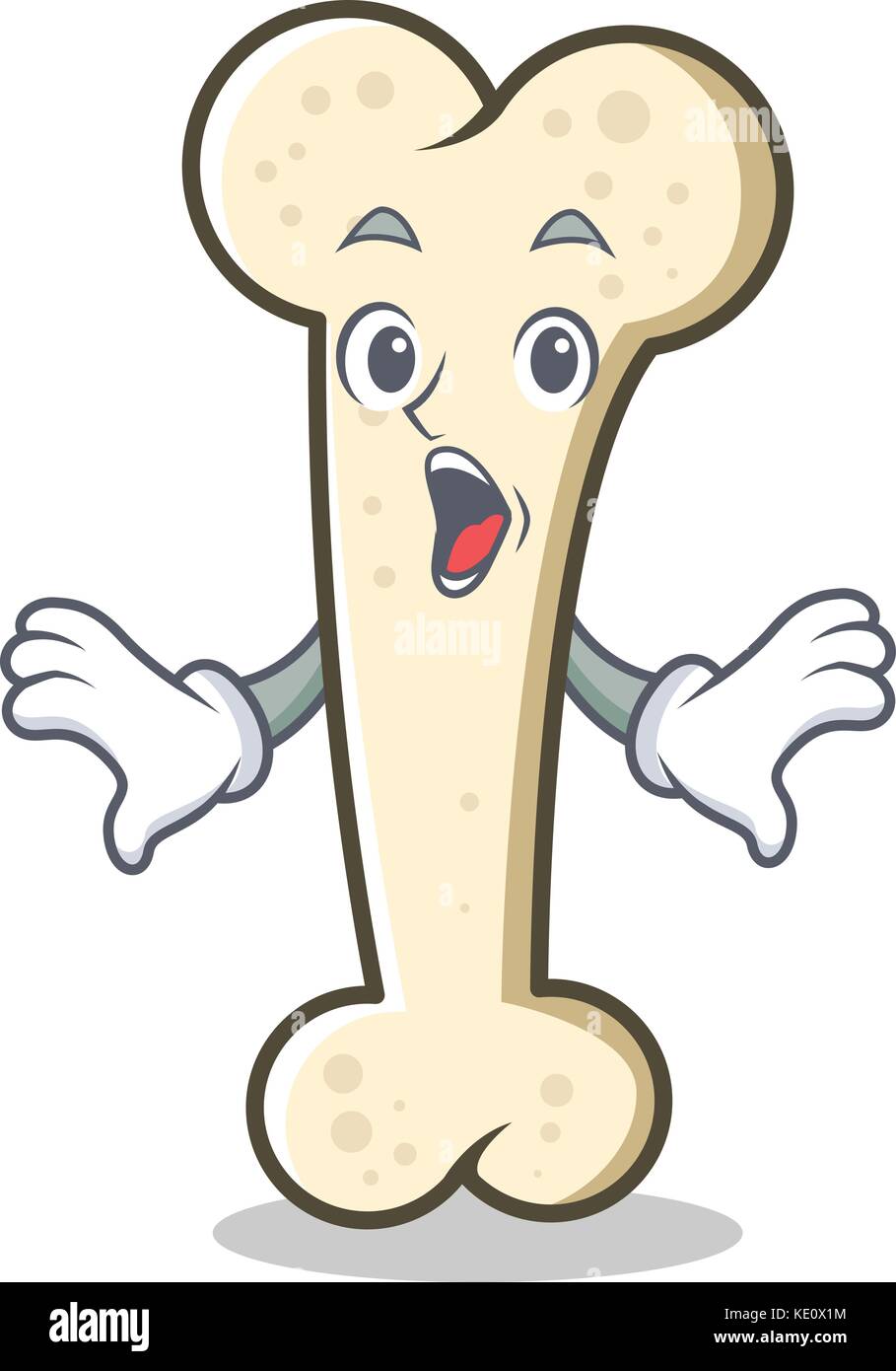 Surprised bone character cartoon mascot Stock Vector Image & Art - Alamy