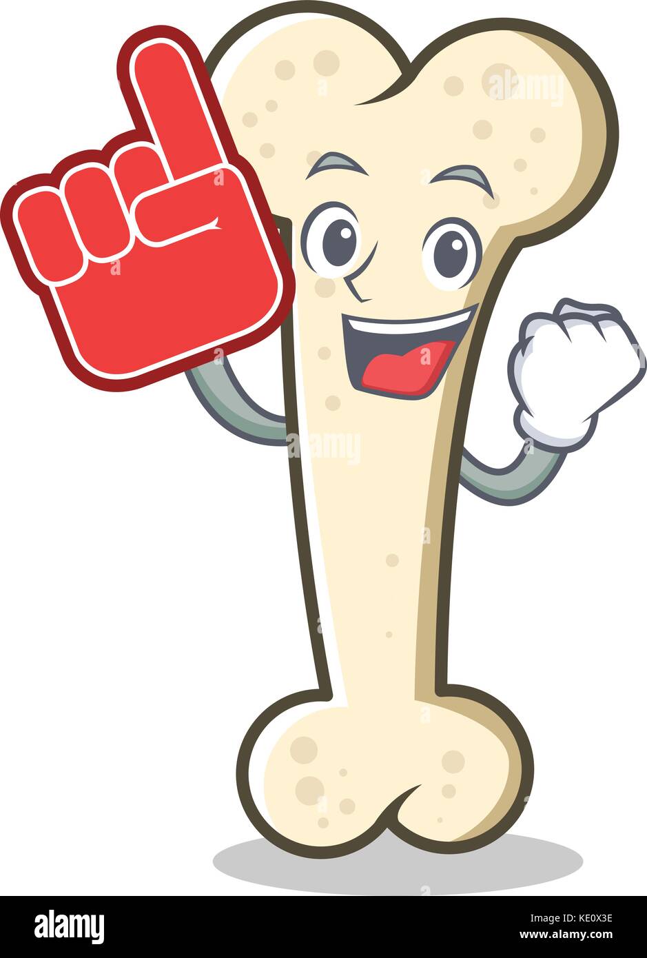 Foam finger bone character cartoon mascot Stock Vector Image & Art - Alamy