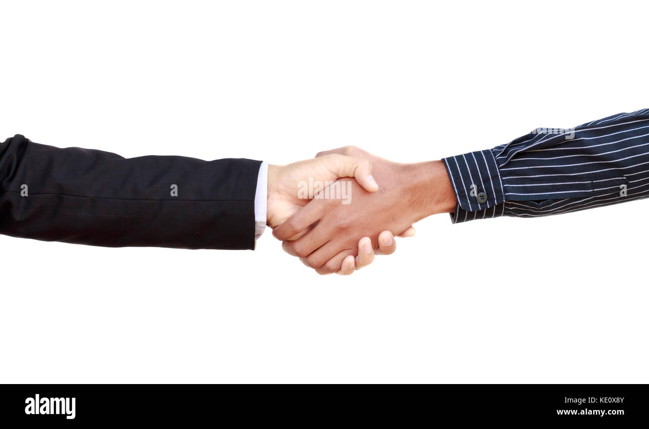 Handshake two business partners. Isolated on white background Stock ...