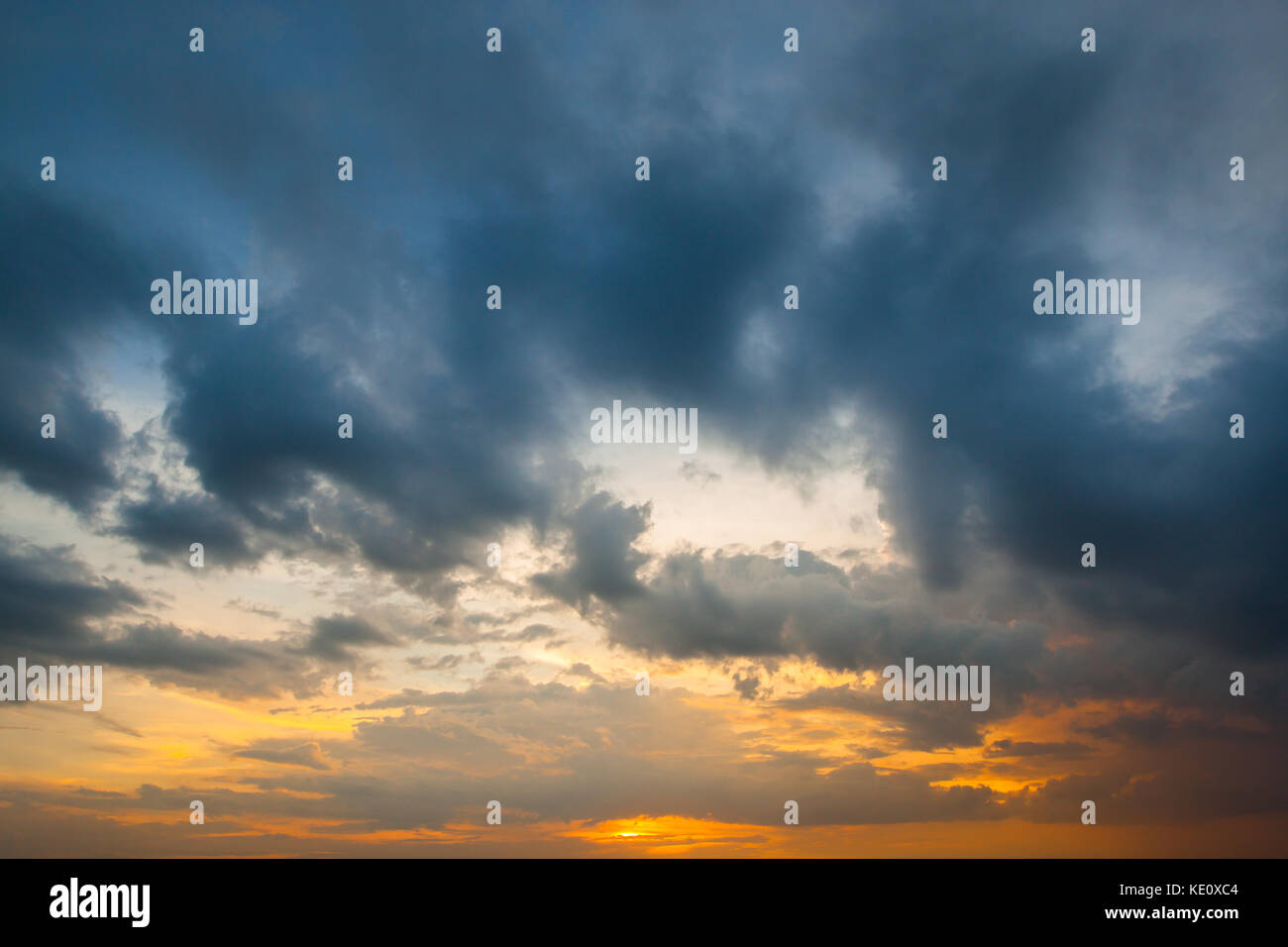 twilight colorful sky with sunlight shine behind background Stock Photo ...
