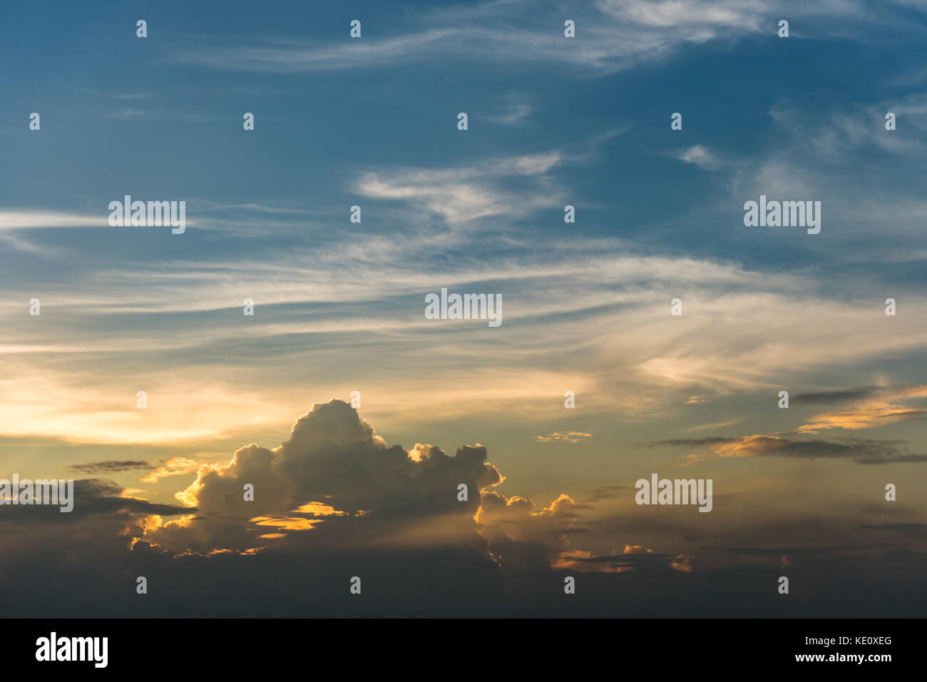 twilight colorful sky with sunlight shine behind background Stock Photo ...