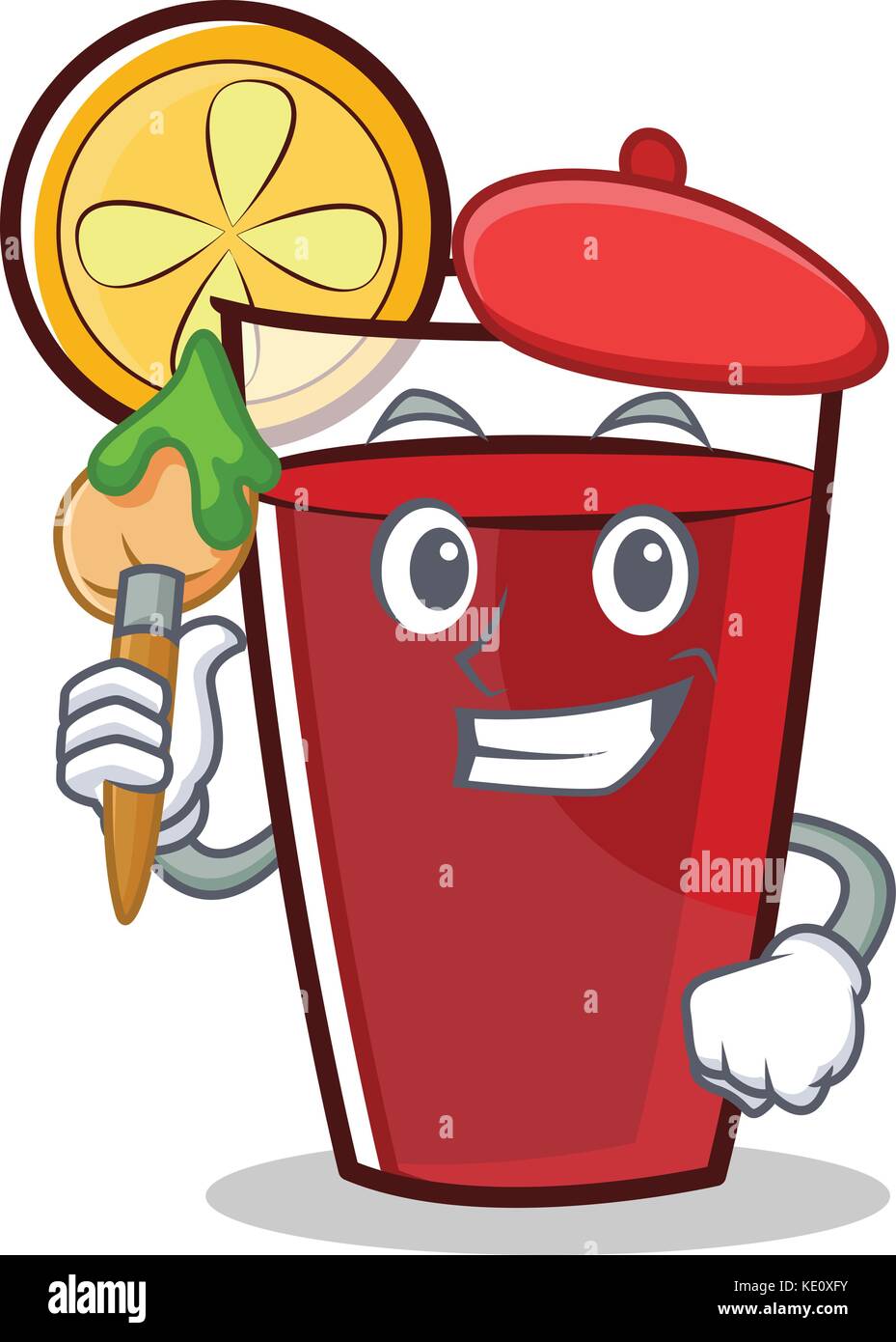 Artist mulled wine character cartoon Stock Vector Image & Art - Alamy