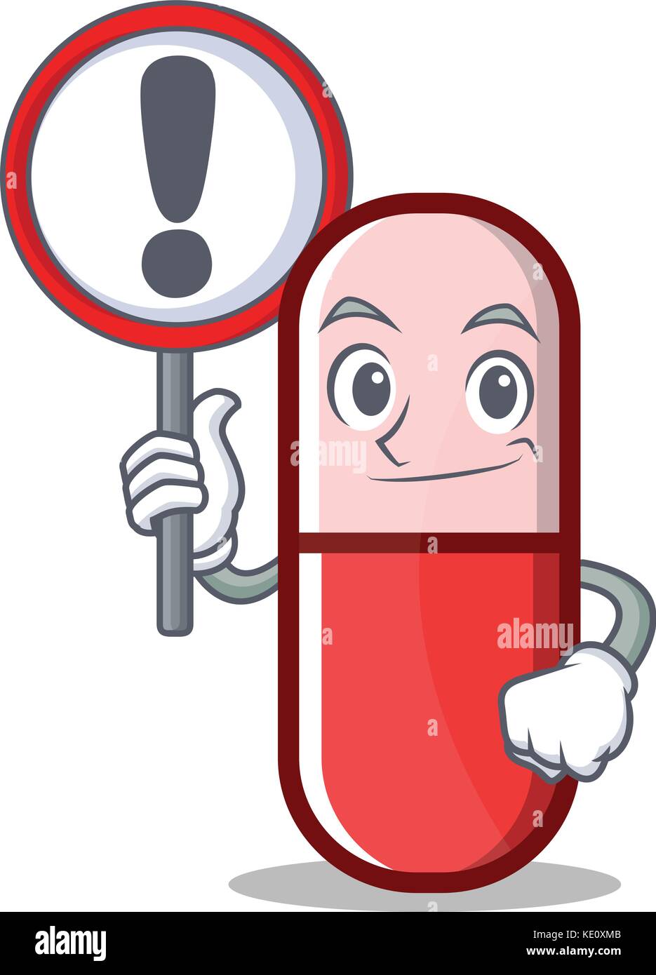 With sign pill capsule cartoon character Stock Vector Image & Art - Alamy