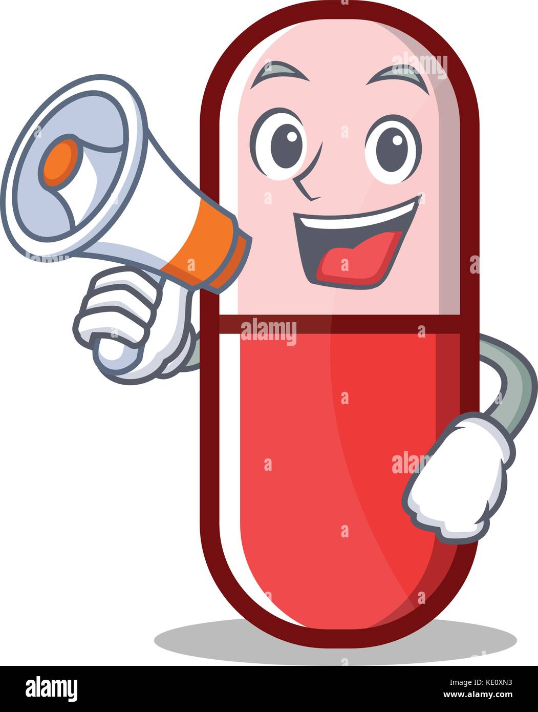 With megaphone pill capsule cartoon character Stock Vector Image & Art ...