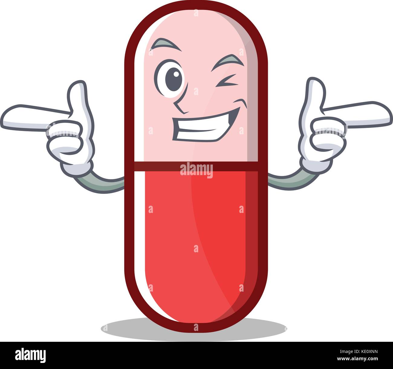 Wink pill capsule cartoon character Stock Vector Image & Art - Alamy