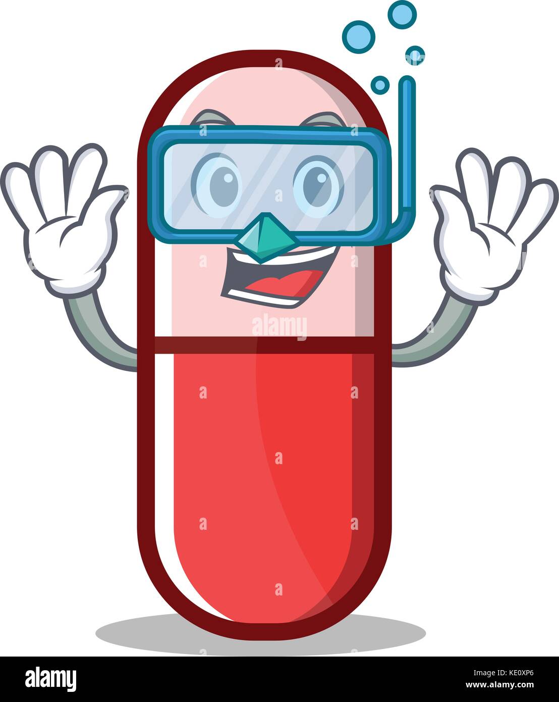 Diving pill capsule cartoon character Stock Vector Image & Art - Alamy