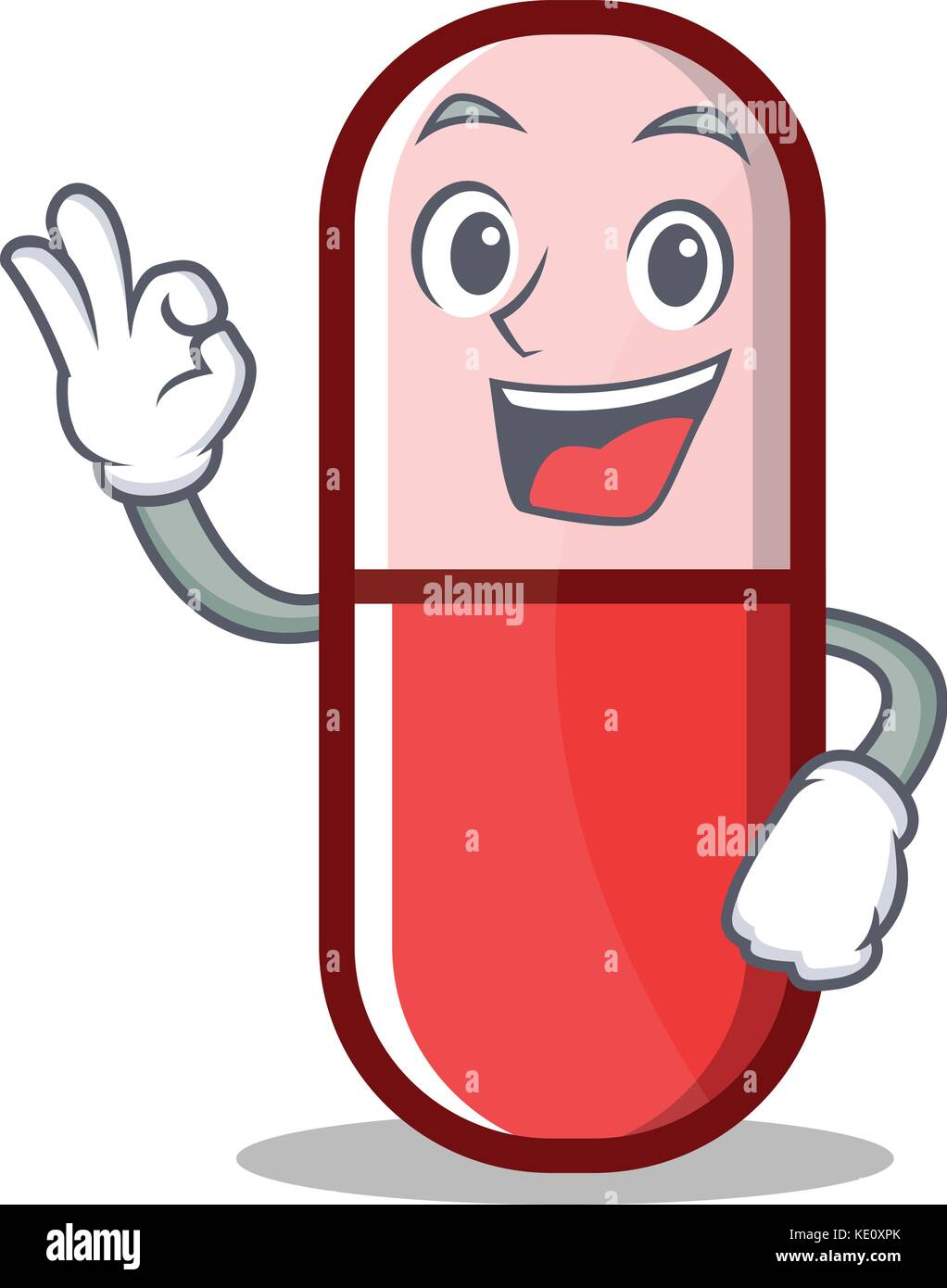 Okay pill capsule cartoon character Stock Vector Image & Art - Alamy