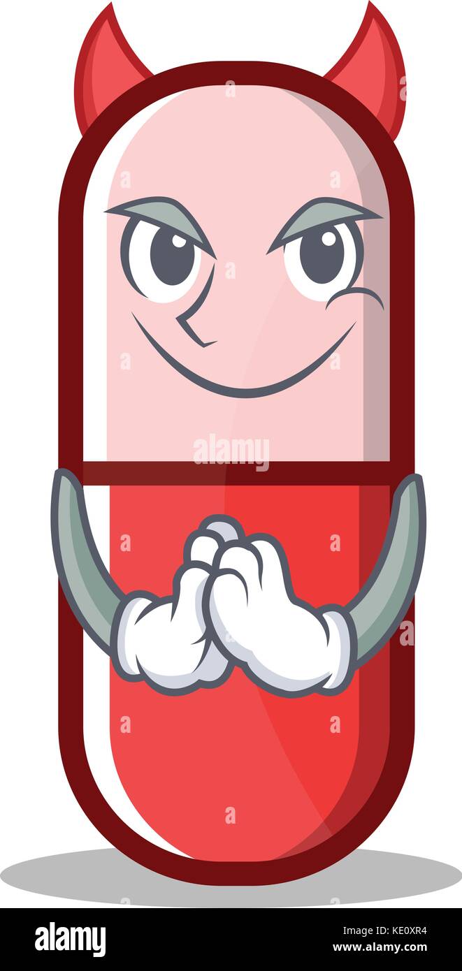 Devil pill capsule cartoon character Stock Vector Image & Art - Alamy