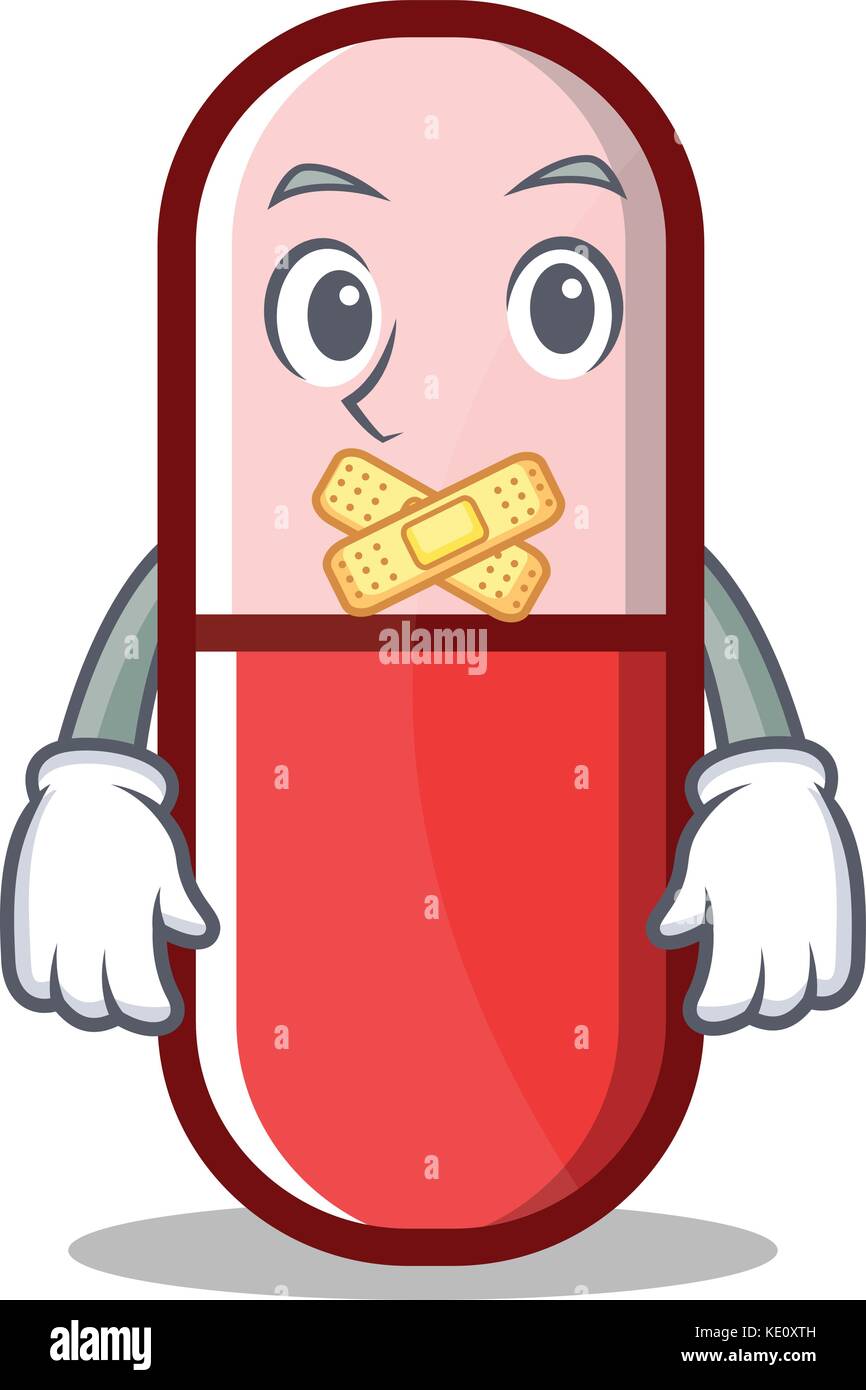 Silent pill capsule cartoon character Stock Vector Image & Art - Alamy
