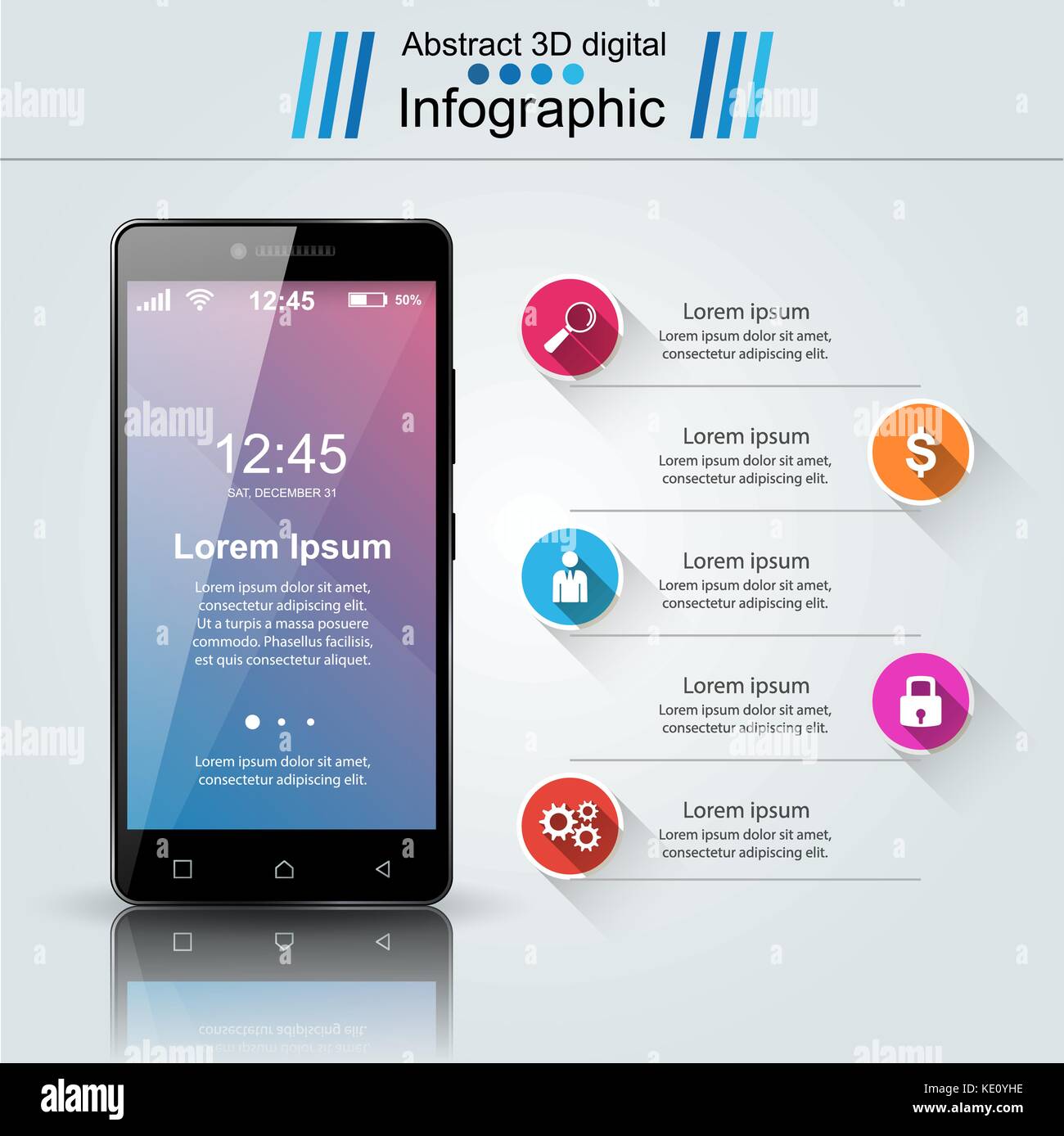 3D infographic. Smartphone icon Stock Vector Image & Art - Alamy