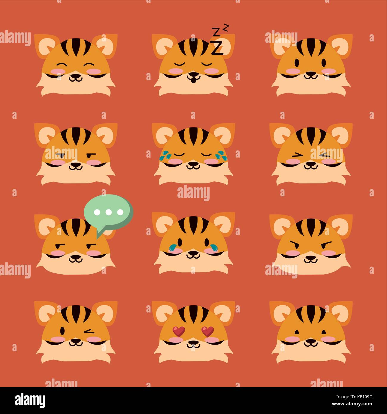 Cute tiger icons Stock Vector Image & Art - Alamy