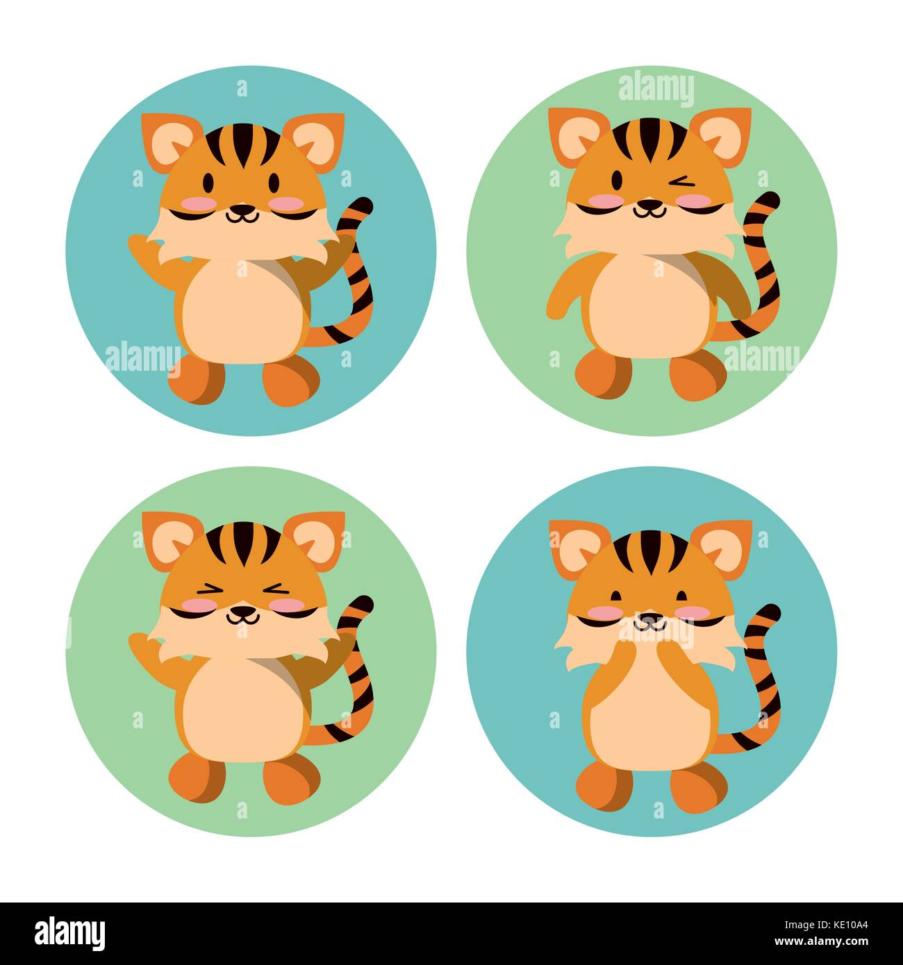 Cute tiger icons Stock Vector Image & Art - Alamy