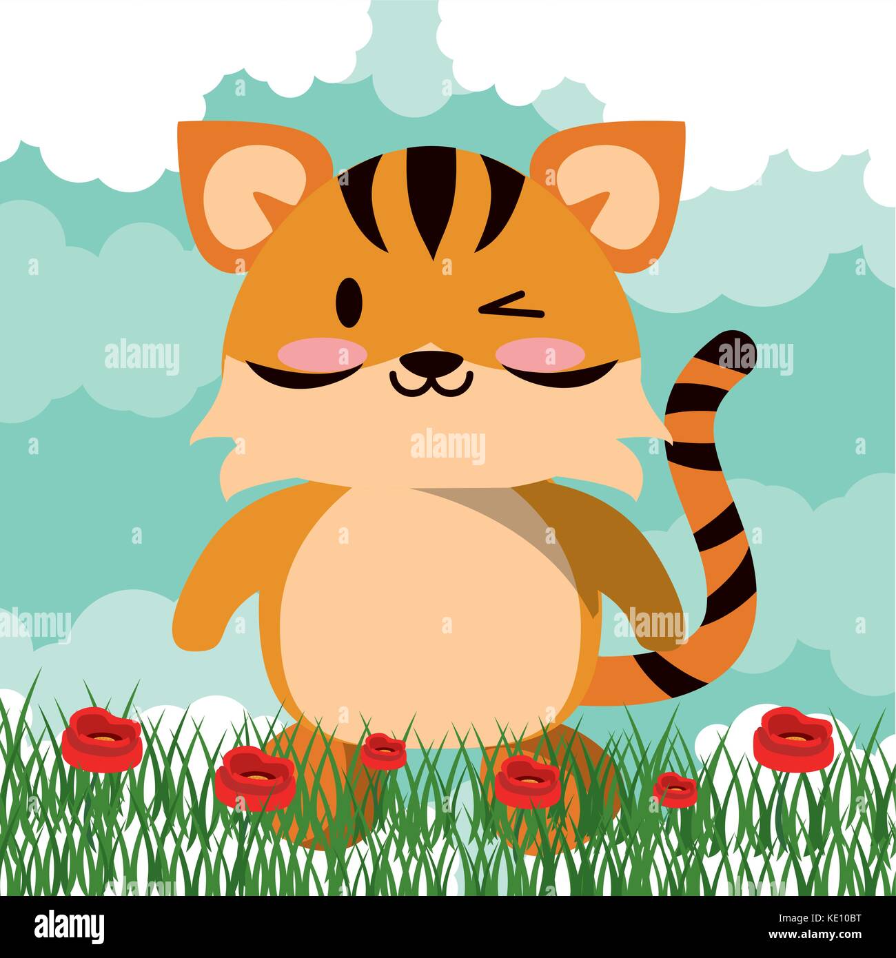 Cute tiger cartoon Stock Vector Image & Art - Alamy