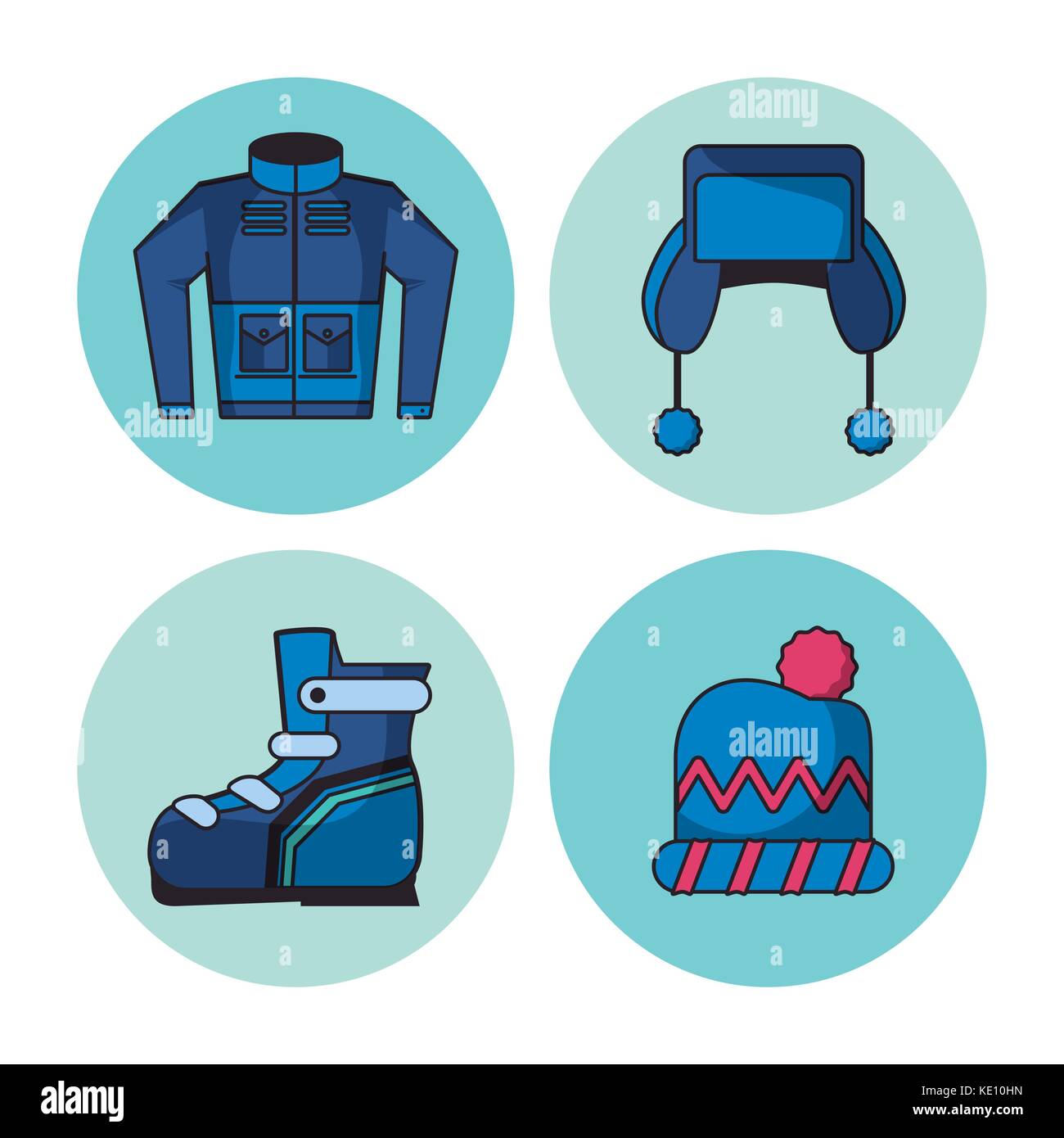 Winter clothes icons Stock Vector Image & Art - Alamy