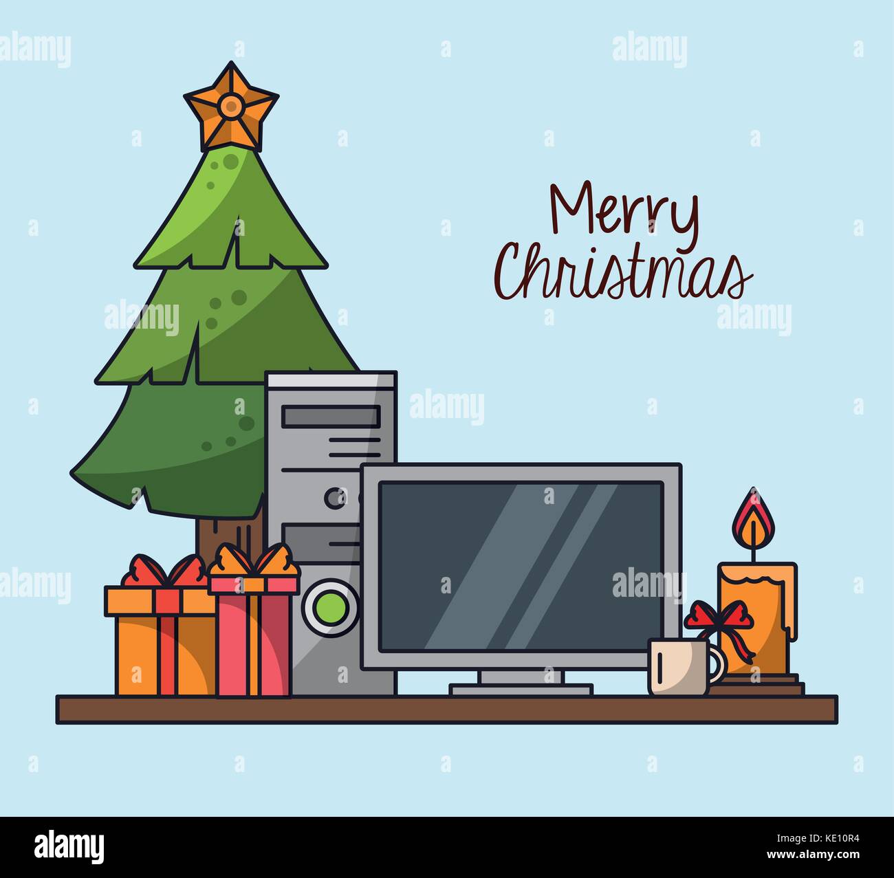 Christmas in office Stock Vector Image & Art - Alamy