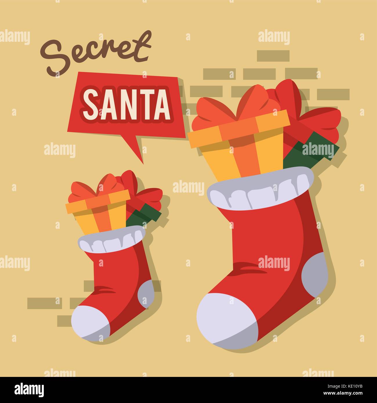 Secret santa cartoon Stock Vector Image & Art - Alamy