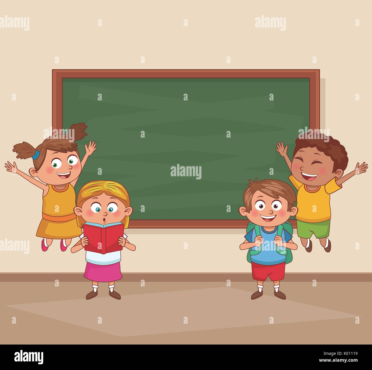 Kids in classroom Stock Vector Image & Art - Alamy