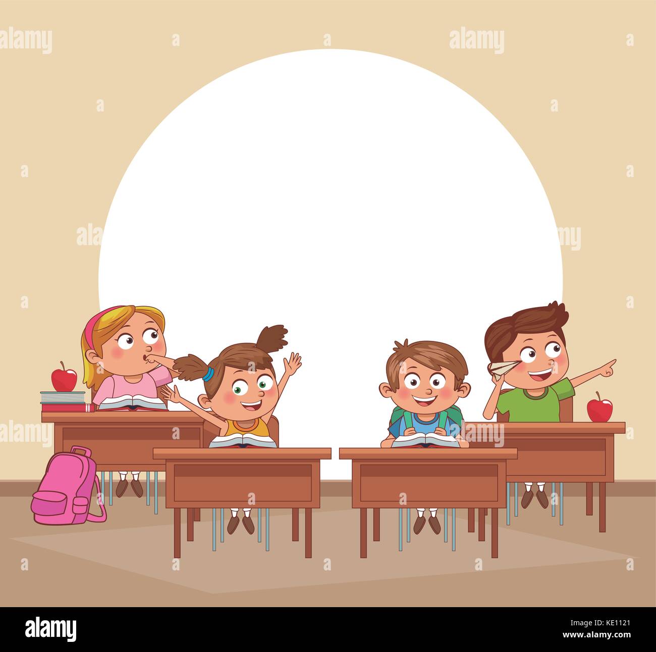 Kids in classroom Stock Vector Image & Art - Alamy