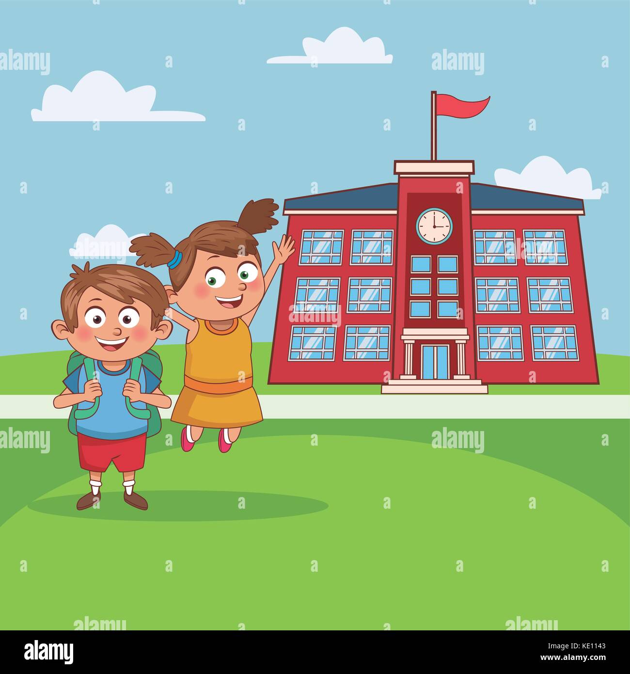 Kids in school cartoon Stock Vector Image & Art - Alamy