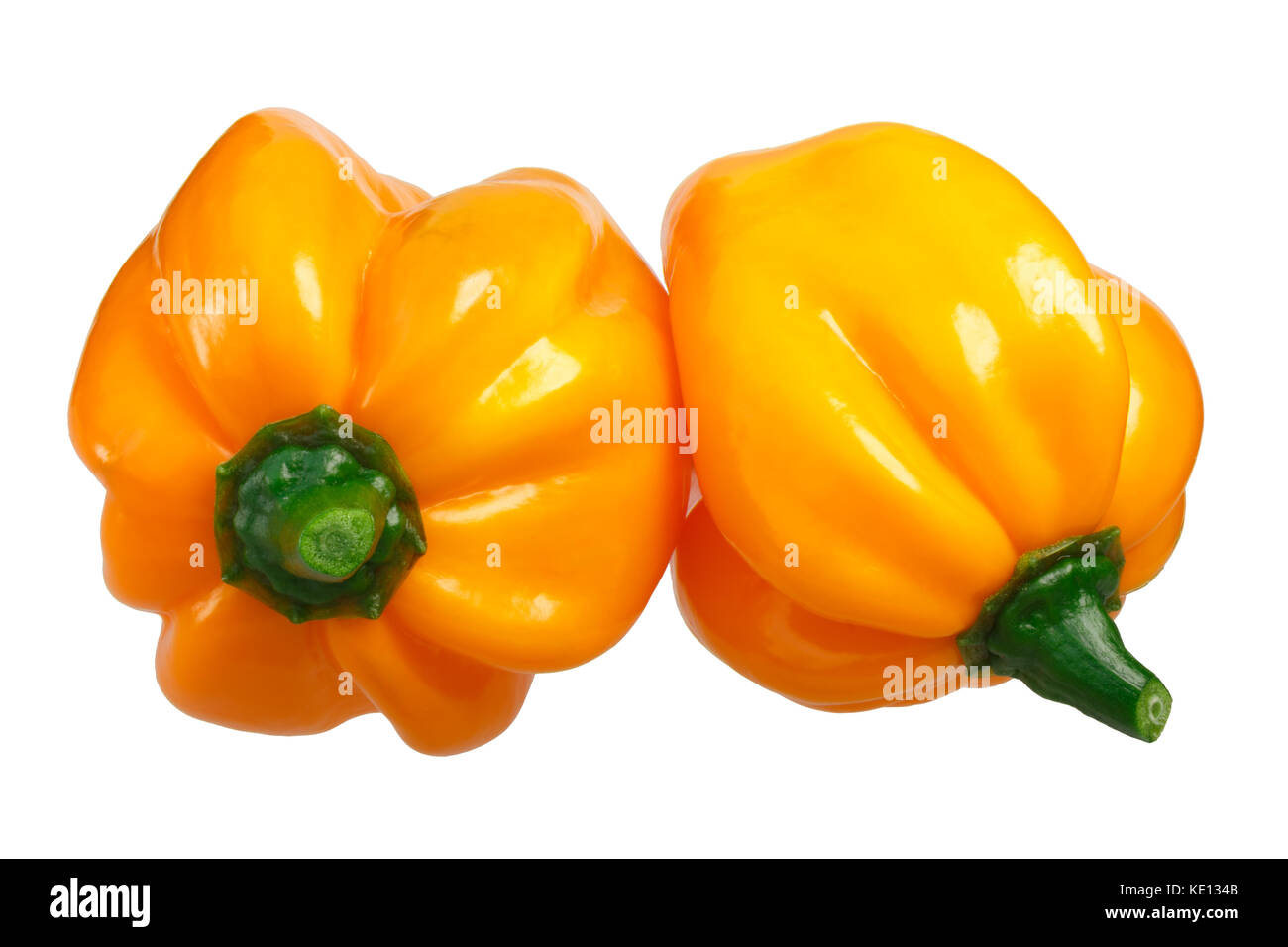 Numex Suave Orange chile peppers (Capsicum chinense, Habanero type ...