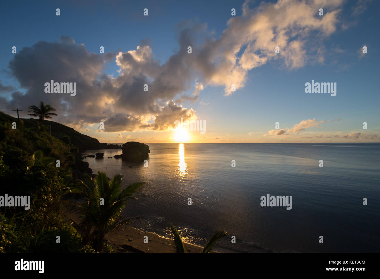 Sunset in Basco beach, Batan Island, Batanes, Philippines Stock Photo ...