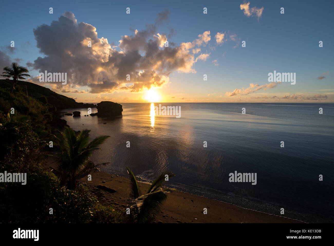 Sunset in Basco beach, Batan Island, Batanes, Philippines Stock Photo ...