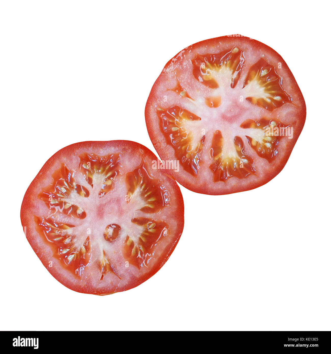 two tomato slices isolated Stock Photo - Alamy