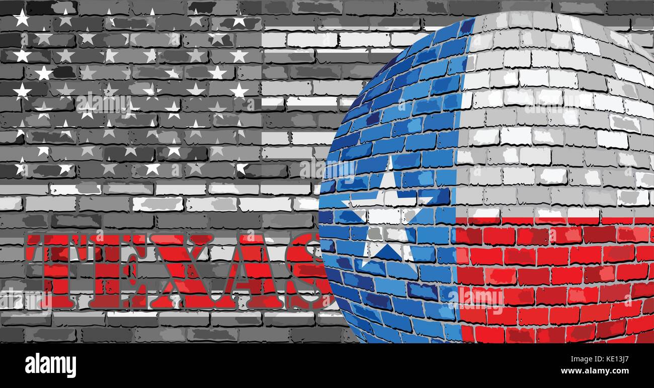 Texas flag on the grey USA flag background - Illustration, Ball with ...