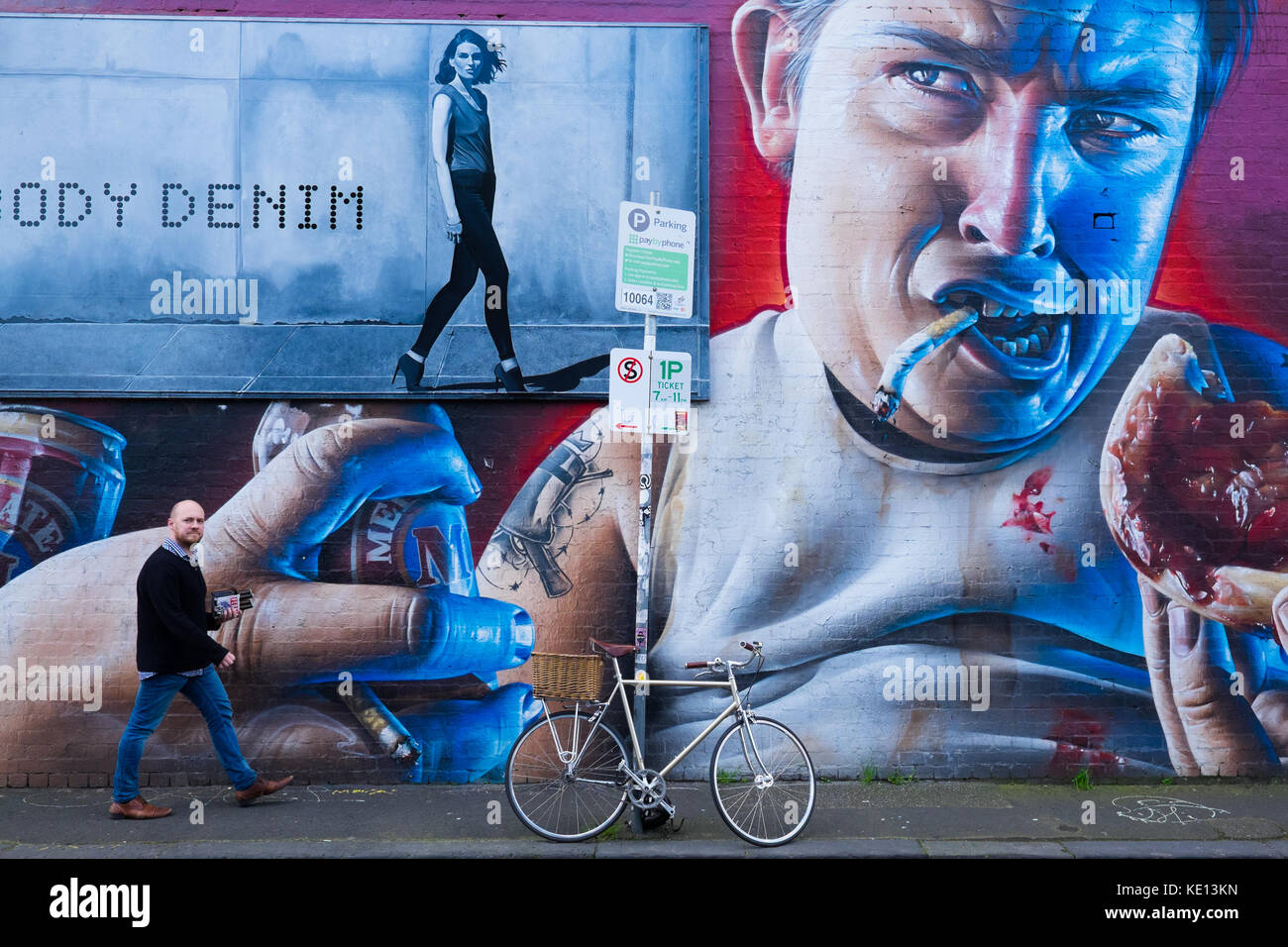 Man walking in Fitzroy Stock Photo - Alamy