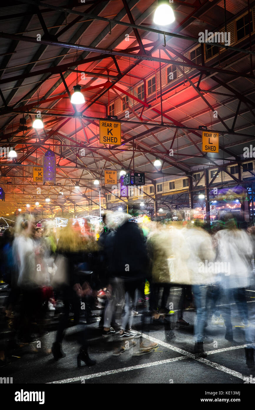 Silent Disco at the Queen Victoria Night Market Stock Photo - Alamy