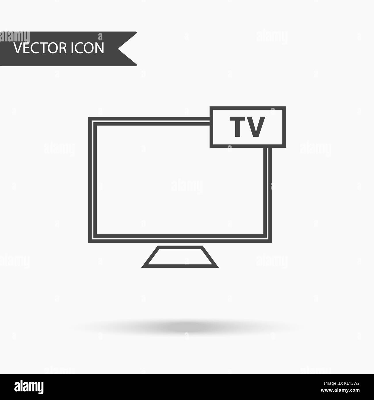 Modern and simple flat vector illustration. TV icon with the ...