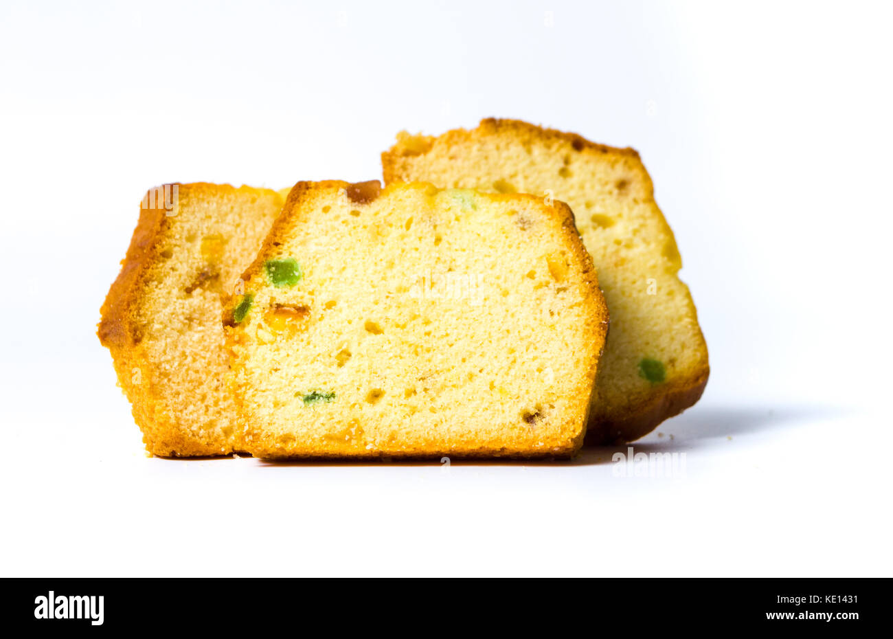 Homemade fruit bread sliced isolated on white background Stock Photo ...