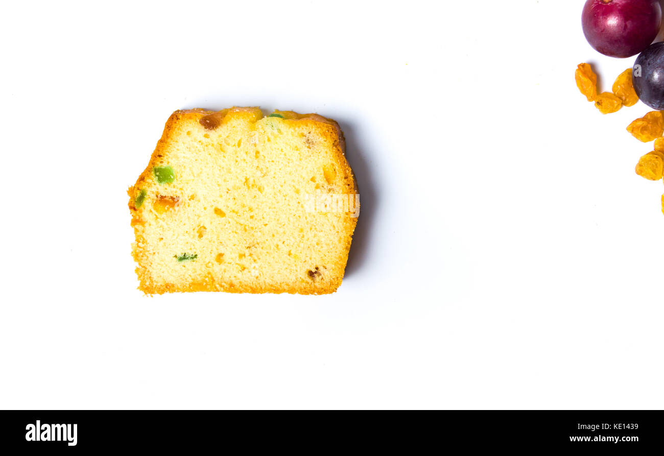 Homemade fruit bread sliced isolated on white background Stock Photo ...