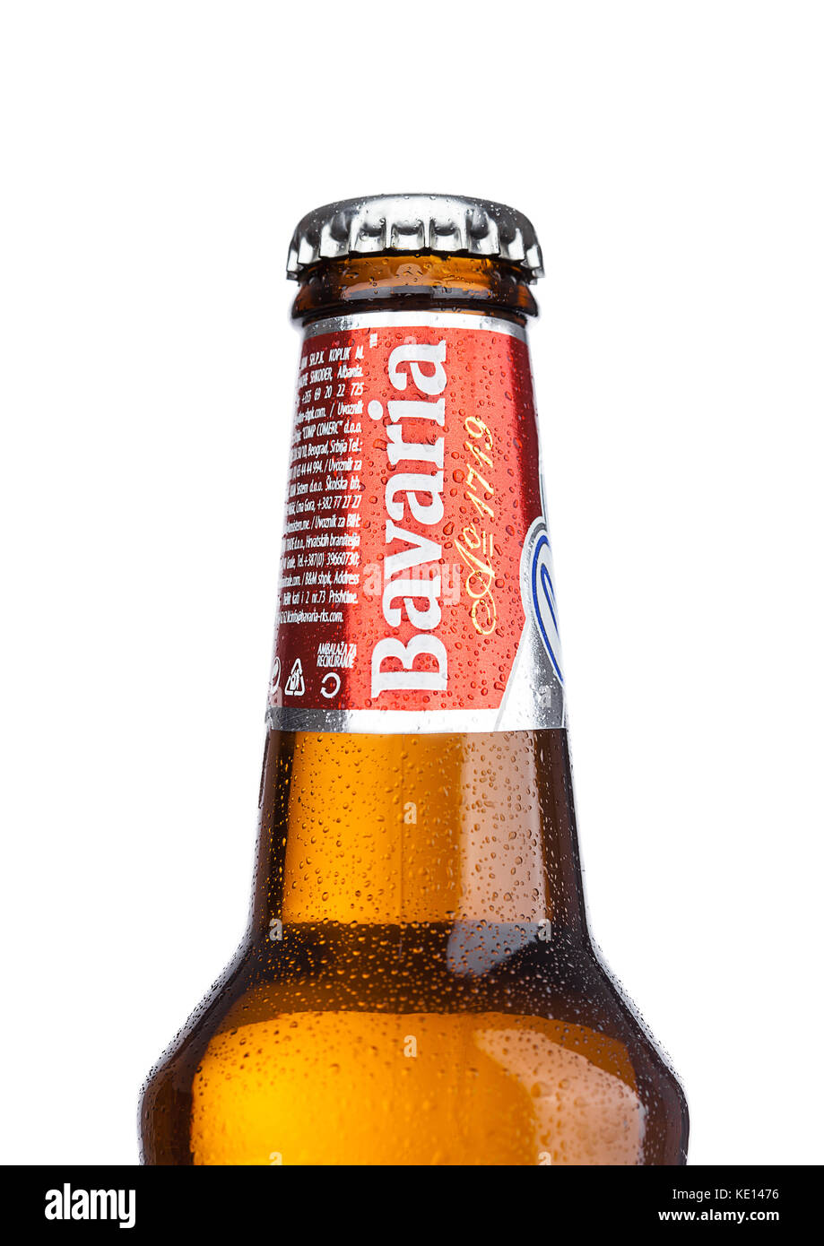 LONDON, UK - MAY 29, 2017: Bottle Of Bavaria Holland non alcoholic beer ...