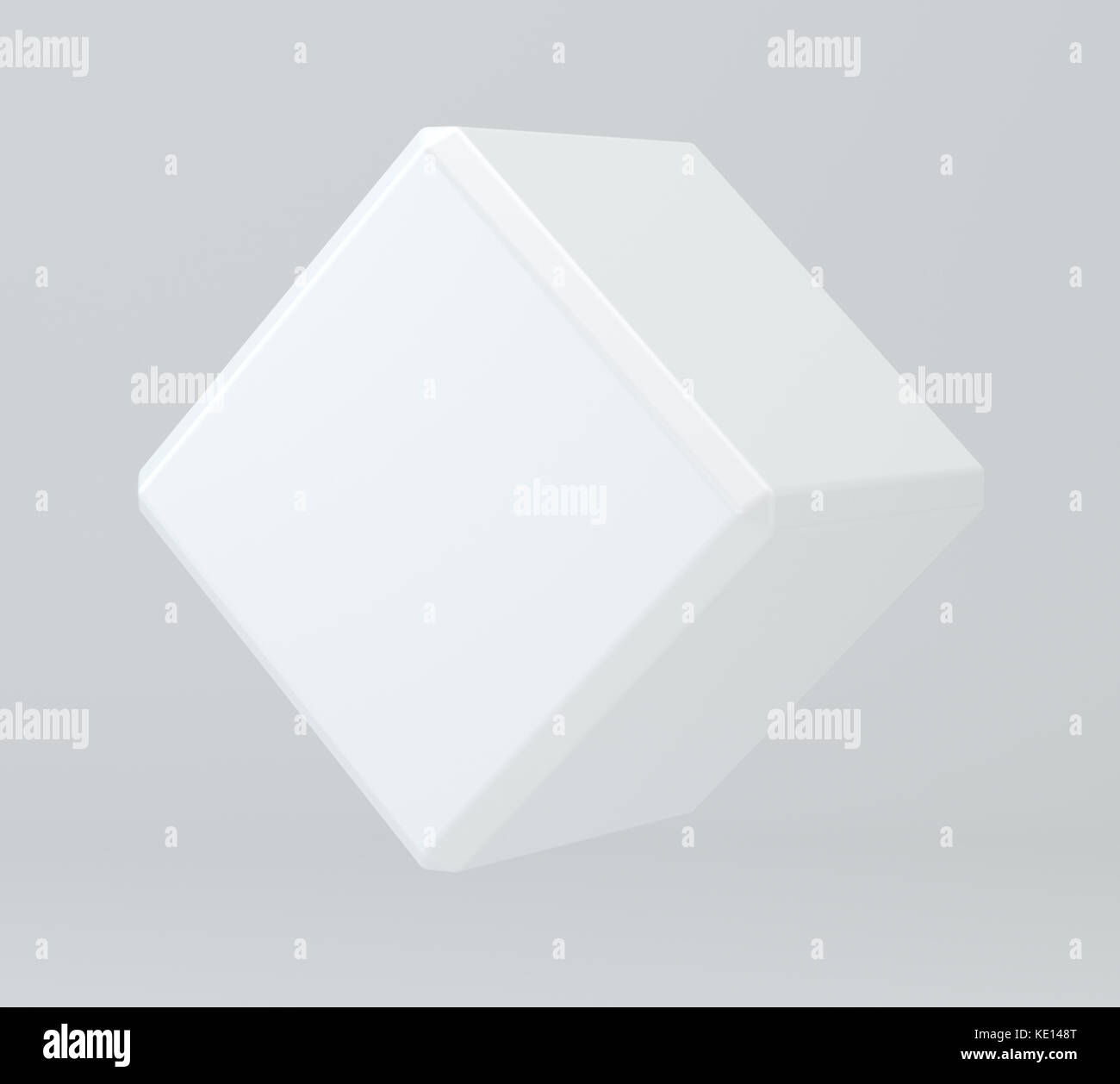 White cube on wall studio background. 3d rendering Stock Photo - Alamy