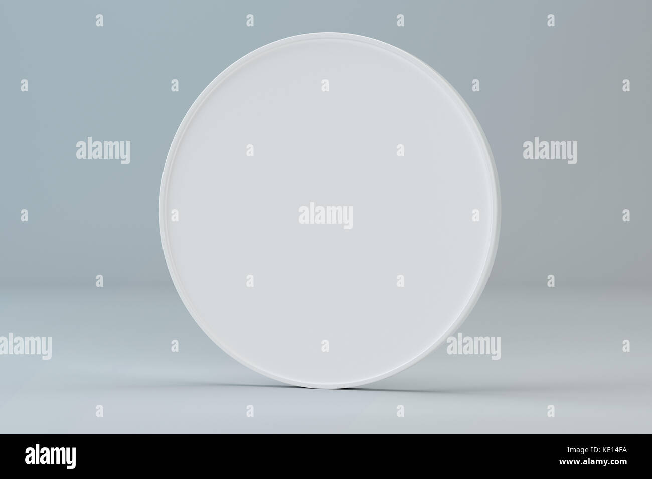 Blank round white signboard on gray background. 3d rendering Stock ...