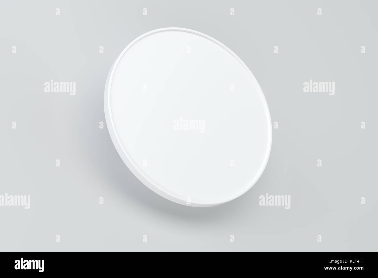 Blank round white signboard on gray background. 3d rendering Stock ...