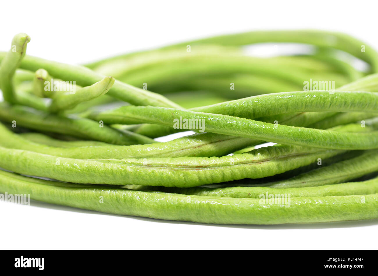 Bunch of fresh long bean isolated on white background Stock Photo - Alamy