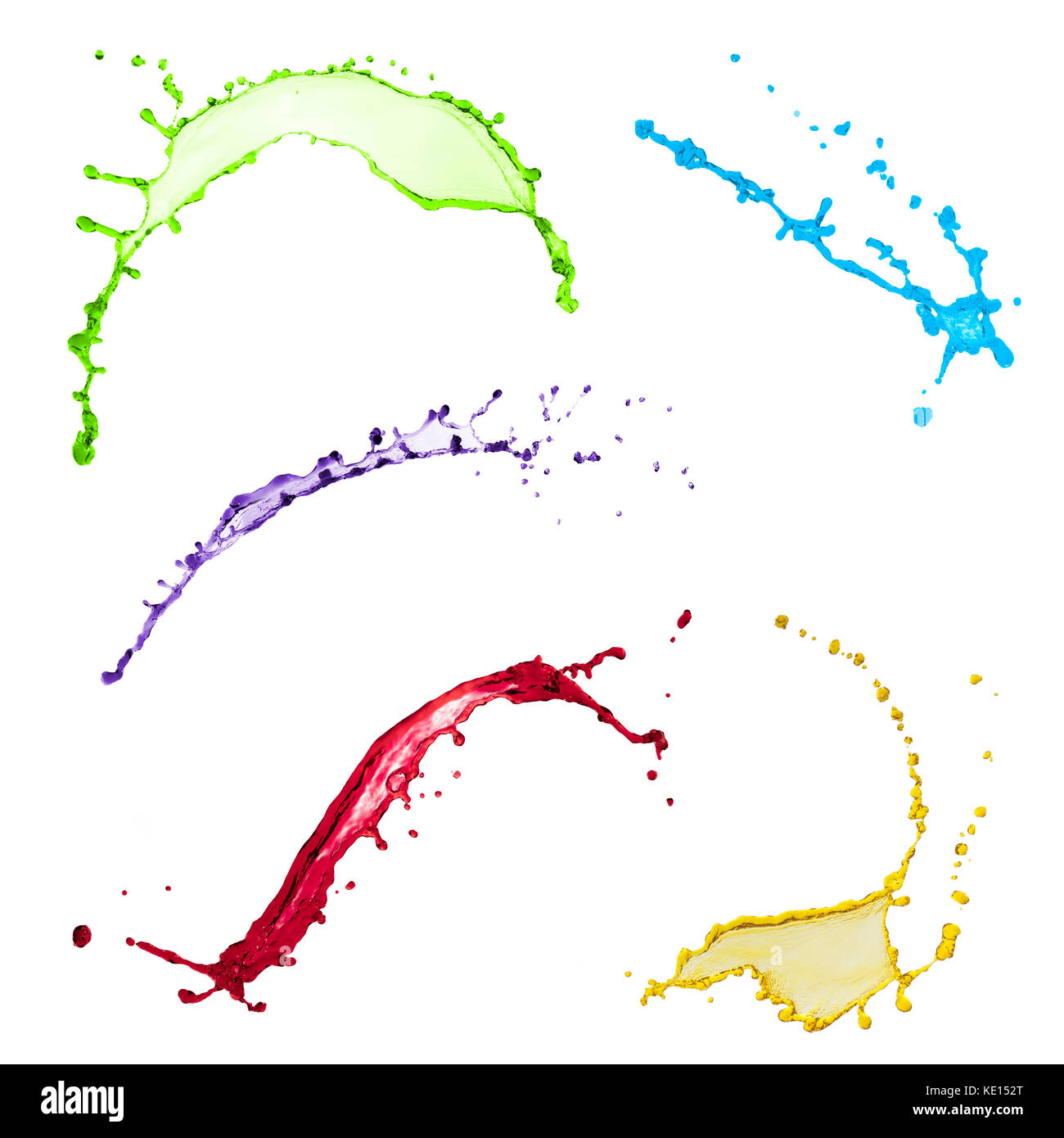 splendid collection of color splashes over white background Stock Photo ...