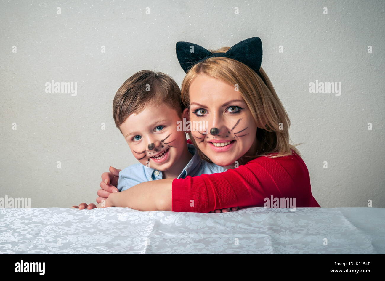 Happy boy with mum having fun Stock Photo - Alamy