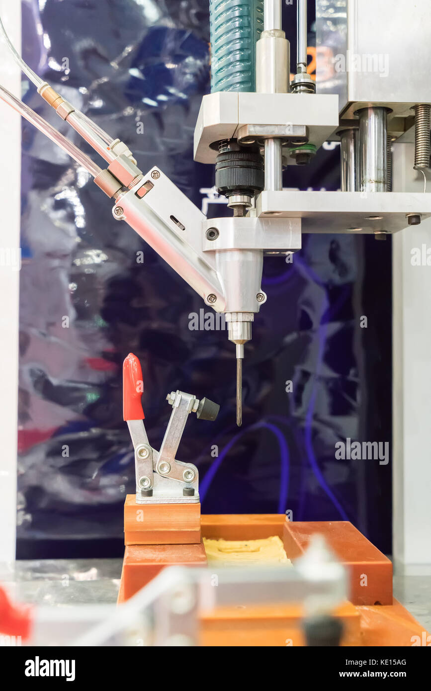 robot drill machine tool at mobile industrial manufacture factory Stock ...