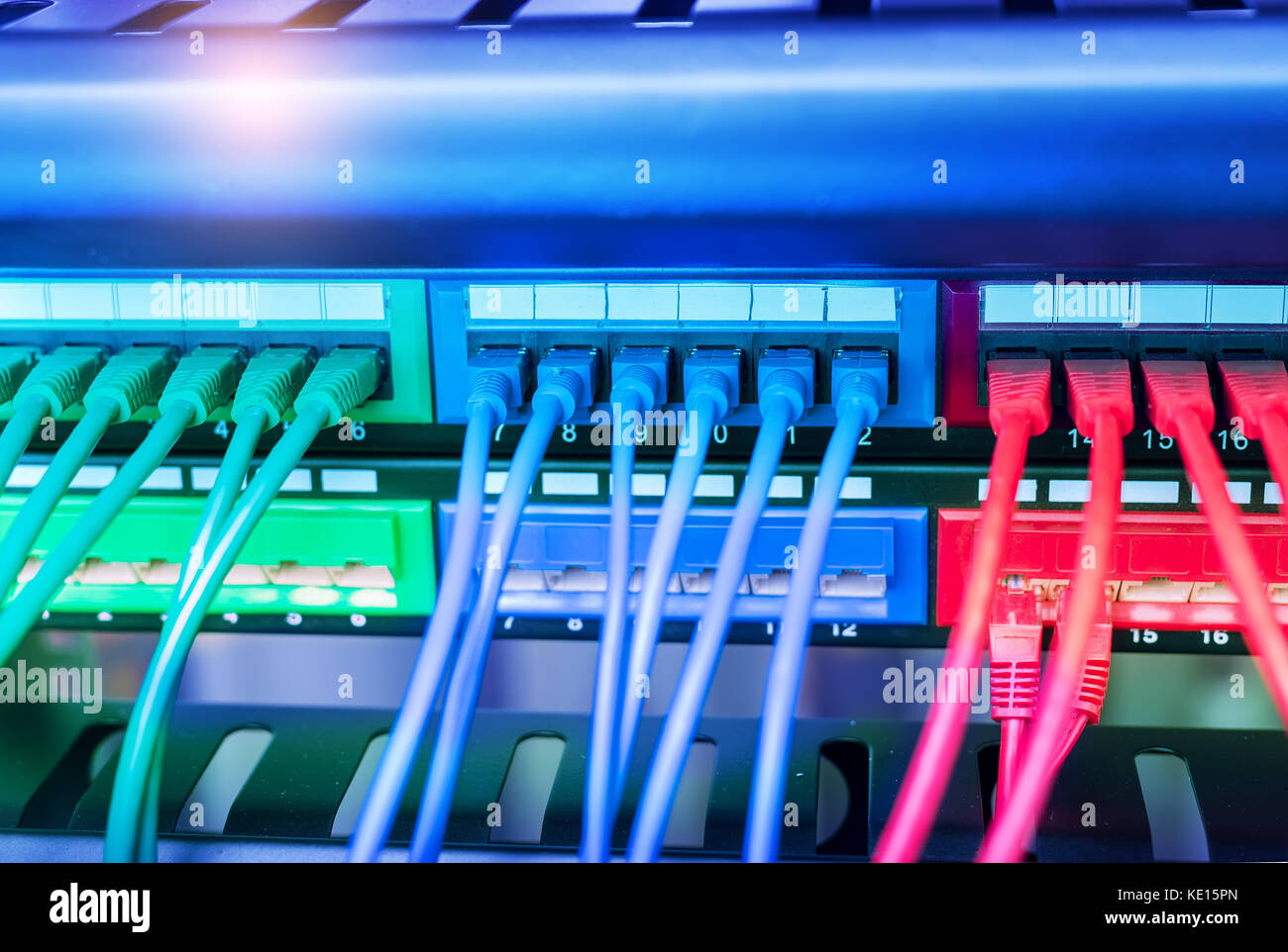 Ethernet Cables Connected to Internet Switch Stock Photo - Alamy