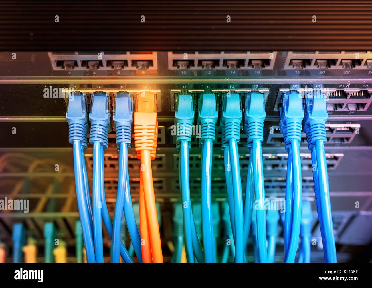 Ethernet Cables Connected to Internet Switch Stock Photo - Alamy